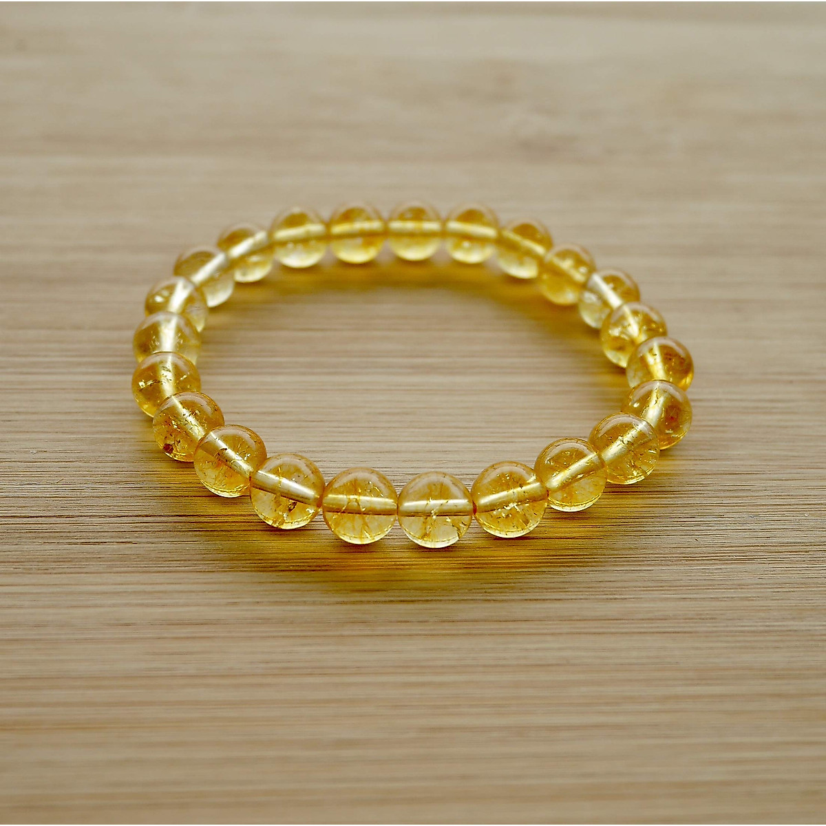 PSEEHEE Natural Chakra Healing Crystal Bracelet, Semi-Precious Gemstone Beads Stretch Women Men Jewelry (Yellow Citrine) (8mm) (8mm Yellow Citrine)