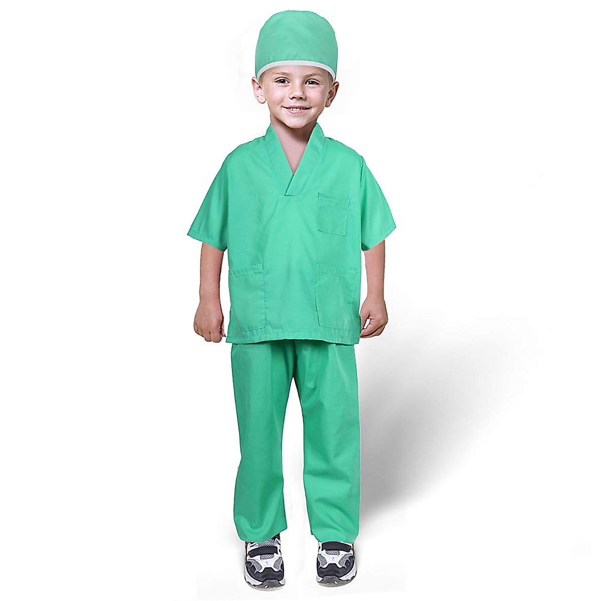 Latocos Doctor Costume for Kids Scrubs Set with Accessories Halloween Dress up Pretend Play for Boys Girls 3-10 Years