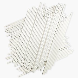 TAIHUIMY,100 Count 6 INCH White Paper Lollipop Sticks,Cake Pop Sticks,Sucker Sticks for Cookies,Rainbow Candy,Chocolate,Cake Topper