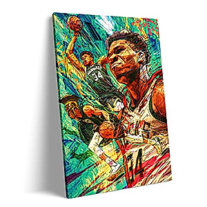 Giannis Antetokounmpo Poster Basketball Posters Print Canvas Wall Art Decor for Boys Room Large Picture Painting NOUCAN (16x24 No Framed,A)