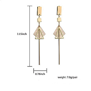 Geometric Triangle Earring Metal Simple Drop Dangle Earring Plating Gold Black Bohemian Dangling Costume Earring For Women Bar Party Fashion Jewelry (Cube)