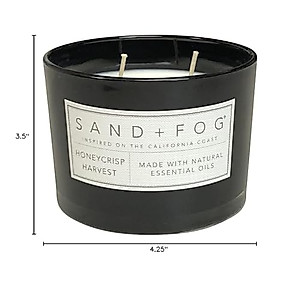 Sand + Fog Scented Candle - Honeycrisp Harvest – Additional Scents and Sizes – 100% Cotton Lead-Free Wick - Luxury Air Freshening Jar Candles - Perfect Home Decor – 12oz