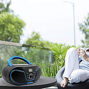 LONPOO Stereo CD Boombox Portable Bluetooth Digital Tuner FM Radio CD Player with USB Playback,Bluetooth-in,AUX Input and 3.5mm Earphone Output & Music Sound System