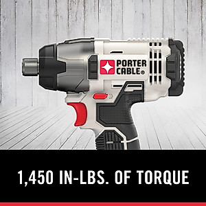 PORTER CABLE 20V MAX* 1/4 in. Cordless Impact Driver Kit, Hex Head, Compact (PCC641LB)