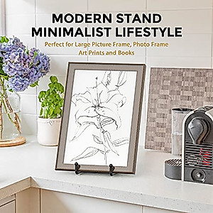 TR-LIFE 3 Pack 10 Inch Large Plate Stands for Display - Metal Plate Holder Display Stand + Picture Frame Holder Stand + Small Easels for Decorative Plate, Platter, Book, Plaques, Photo, Tabletop Art