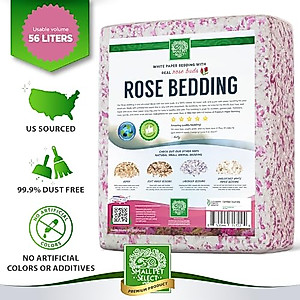 Small Pet Select - Natural Paper Bedding with Real Rose Petals. Rabbits, Guinea Pigs, and Other Small Animals, 56L