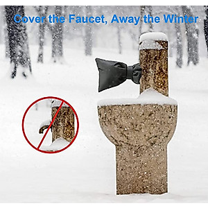 POROLIR Outdoor Faucet Covers for Winter Freeze Protection, Upgraded Thicken 8.5" H x 6.1" W Outside Garden Faucet Socks for Winter Waterproof Reusable Insulated Spigot Hose Bibs Cover, 3 Pack Black