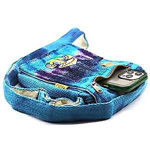 Himalaya Handmade Unique design Mushroom Embroidery Hemp Hobo Passport crossbody bag Festival Travel 100% Himalaya FAIR TRADE MADE Handmade with Love., Blue