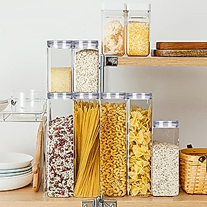 Set of 6pcs Tall Pasta Storage Container with Lid, Food Storage Jar Kitchen Canister for Spaghetti Pasta and Dry Goods 2.1"Diameter x 11.8"Height