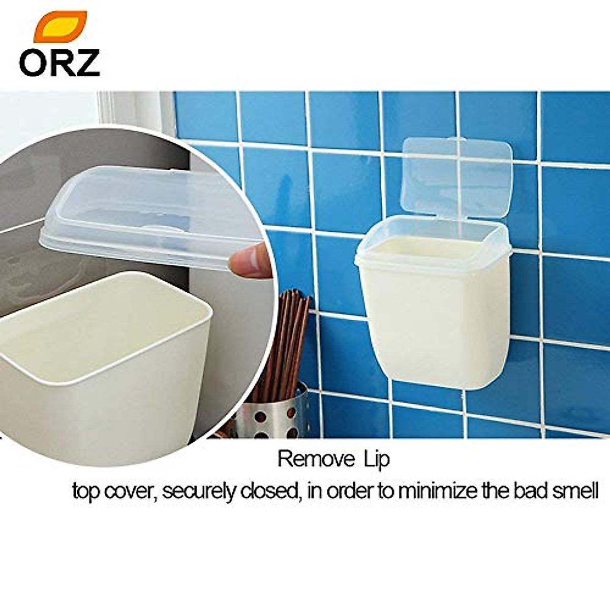 CXP Wall-Mounted Trash Solid Color Seamless Paste Kitchen Cabinets Bathroom Storage Debris Box