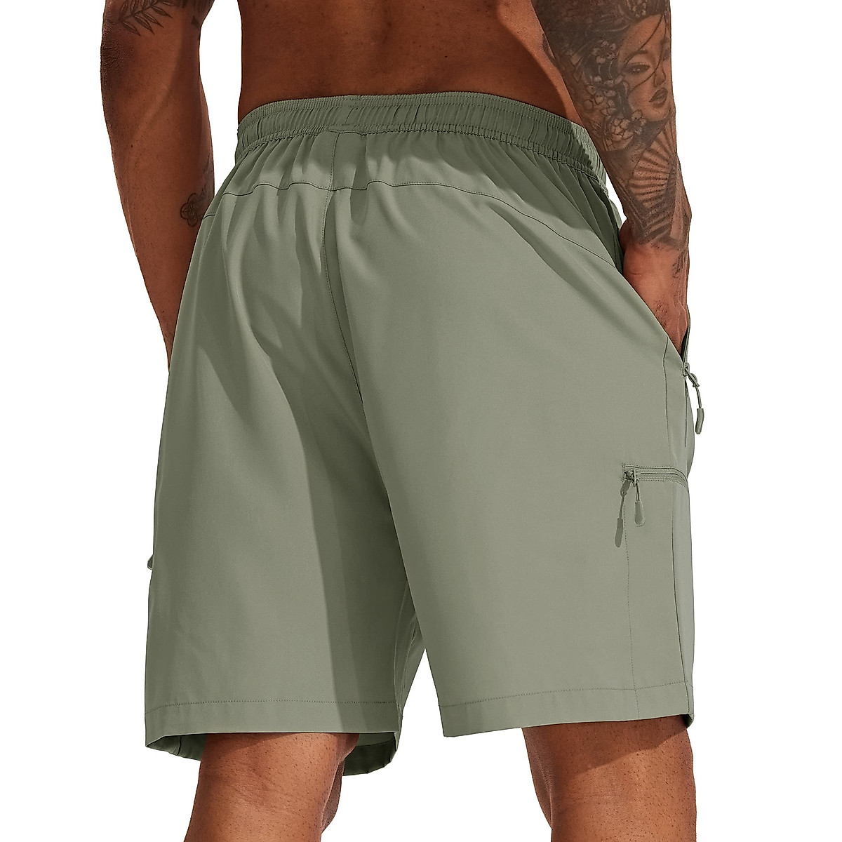 Willit Men's Hiking Cargo Shorts Quick Dry Golf Athletic Shorts 7" Lightweight Summer Shorts with Pockets Sage Green L