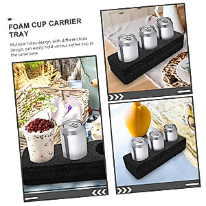 3 Pcs Drink Cup Holder Coffee Cup Holder Coffee Tray Mugs Coffee Mugs Drinks Carrier Cup Carrier Tray Foam Coffee Cup Holder Pearl Cotton Porous Black Cups and re-usable