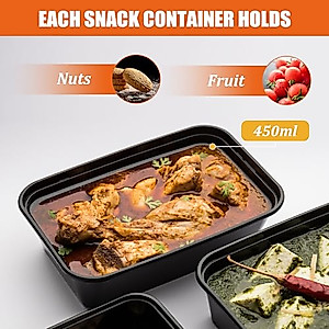 Teivio 35Pack 16oz Disposable Meal Prep Containers, Plastic Food Storage Containers with Lids, Leak proof, Microwave and Freezer Safe,for preparing lunch, snacks, salad or sandwiches (Black)