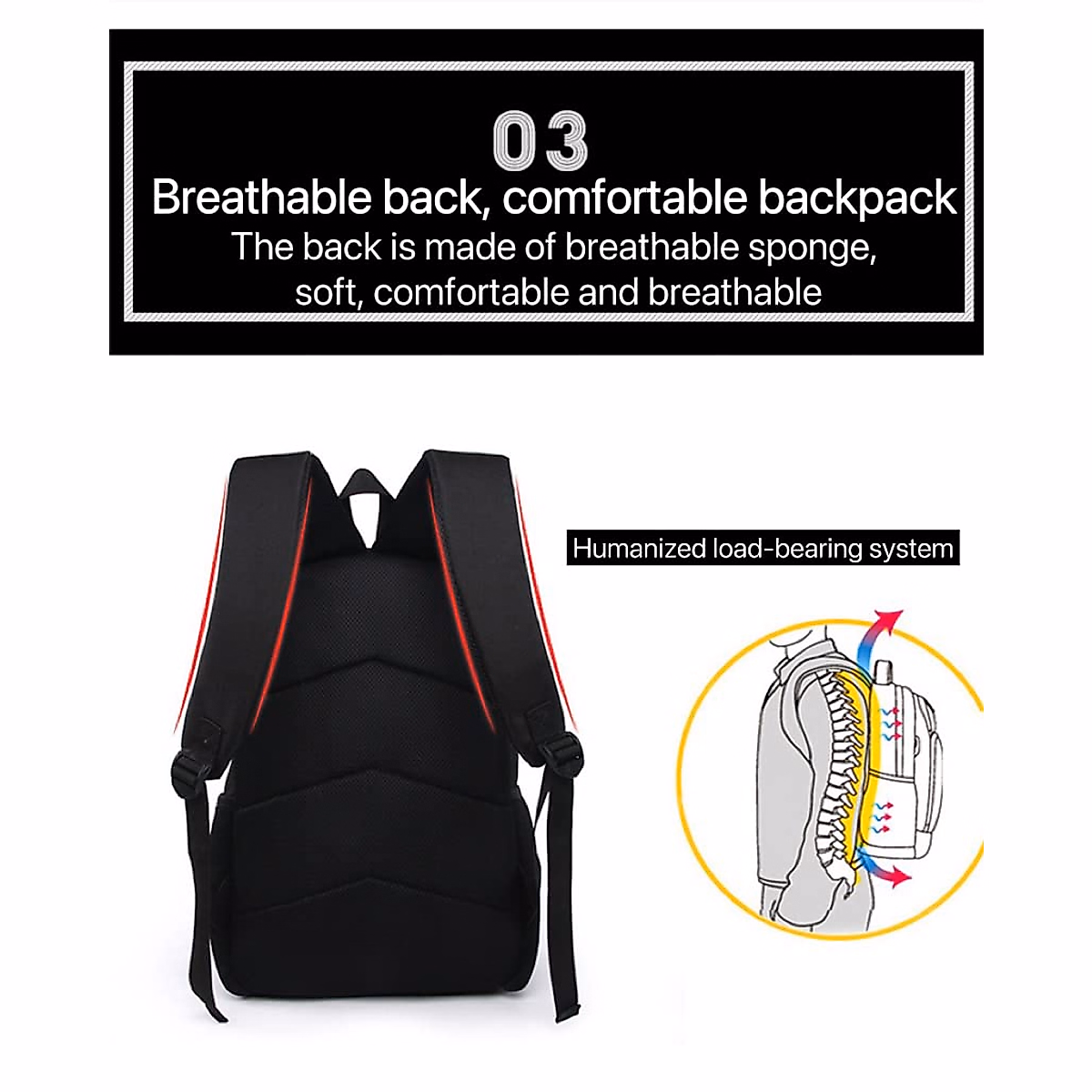 HONTUBS Sports backpack schoolbag (M3)