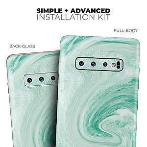 DesignSkinz Swirling Mint Acrylic Marble Protective Vinyl Decal Wrap Skin Cover Compatible with The Samsung Galaxy S20 (Screen Trim & Back Glass Skin)