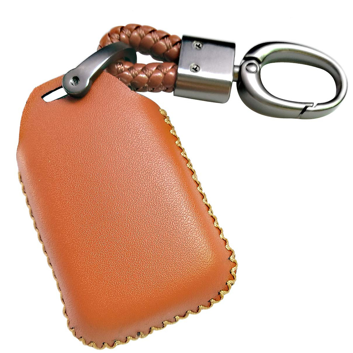 Alegender 5Btn Leather Cover Case Fob Holder Bag Remote Keyless Jacket for GMC Acadia Terrain Yukon Chevy Suburban Tahoe HYQ1AA 13584502 1551A-AA Brown