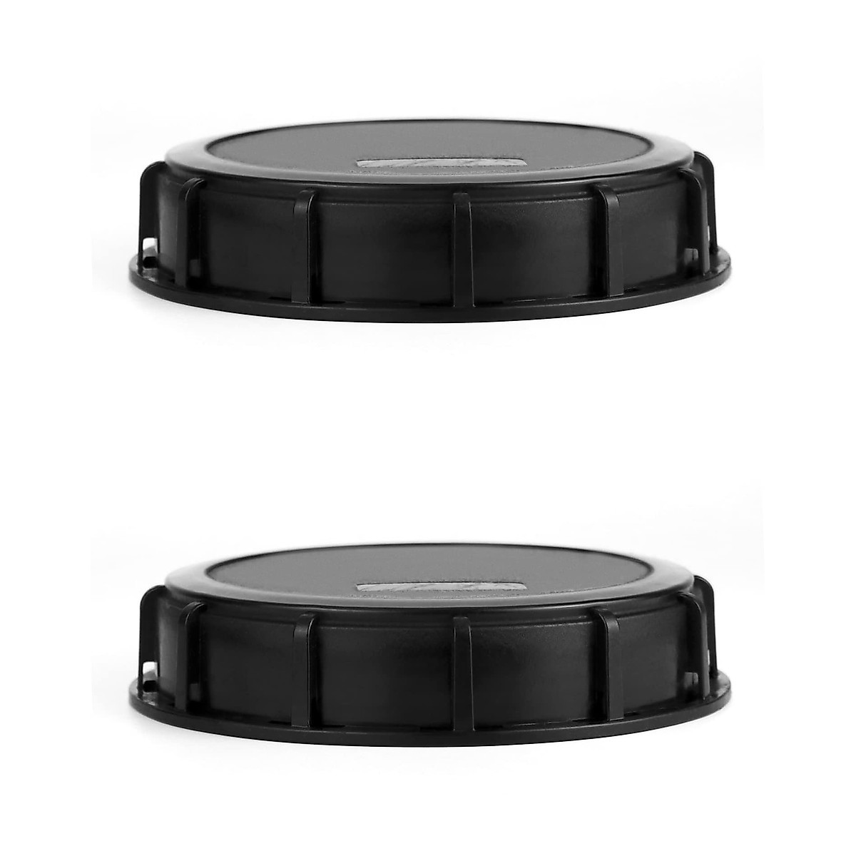 QWORK 6" Solid Cap W/Gasket for Mauser IBC Tote, IBC Tote Water Tank Cover, 2 Pack Leak-Proof Design Plastic IBC Tank Adapter Storage Cap for Chemical Food and Industrial Storage, Black