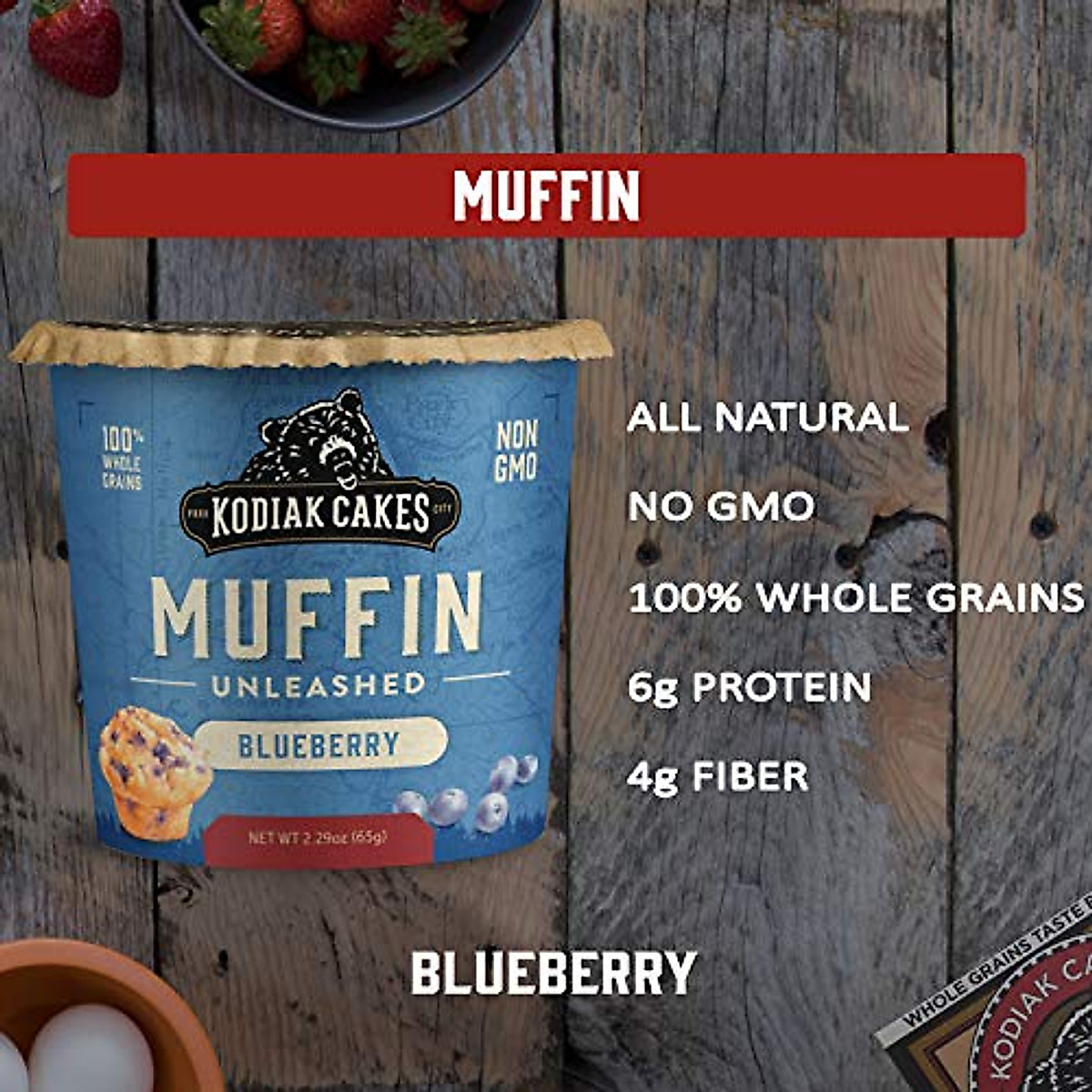 Kodiak Cakes Minute Muffins, Mountain Blueberry, 2.29 Ounce (Packaging May Vary)