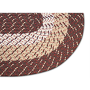 Better Trends Country Braid Collection 3 Piece Set Durable & Stain Resistant Reversible Indoor Oval Area Rug 100% Polypropylene in Vibrant Colors, 20"x30"/20"x30"/24"x72", Brown Stripe