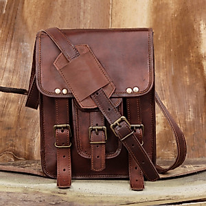 Vintage Tablet Genuine Vintage Leather ipad/tab/Kindle Satchel Crossbody Shoulder Bag 11 Inch