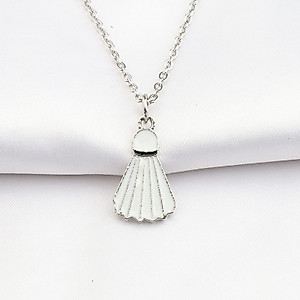 FUSTMW Badminton Necklace Badminton Racket Pendant Gifts Sports Ball Inspirational Gifts Badminton Player Gifts for Badminton Lovers (Necklace)