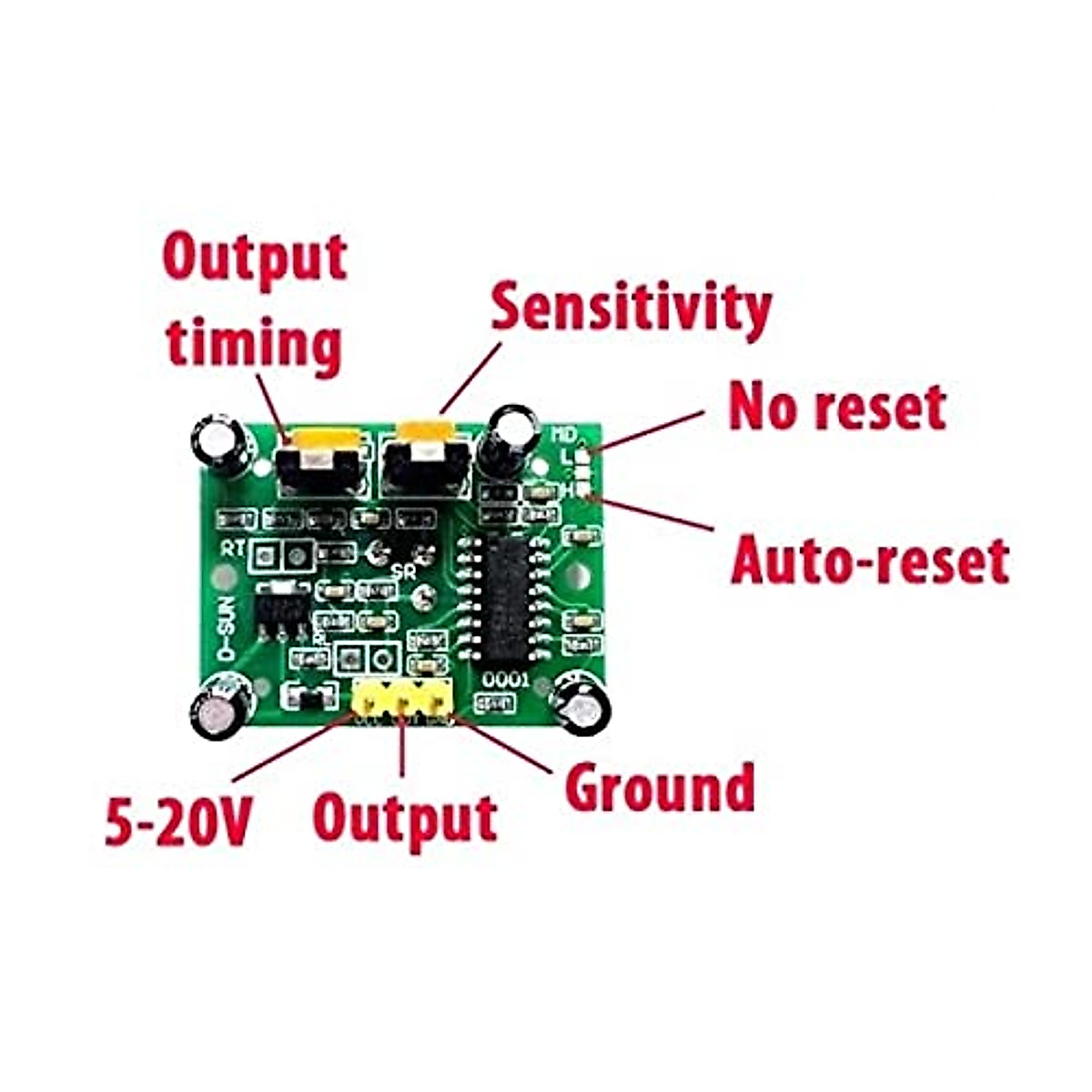 OLatus OLSPIR1 HC-SR501 Passive Infrared PIR Motion Sensor Module for Motion Detection Intruder Alert - 1 Piece