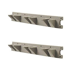 Suncast V724 2 Foot Wall Mount Keeps Up to 6 Tools Holds Up to 60 pounds Easy Assembly Long Handled Garden Tool Hanger Organizer, 2 Pack