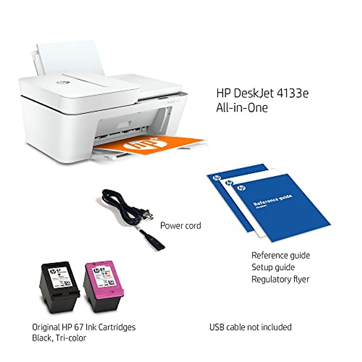 HP DeskJet 4133e All-in-One Printer with Bonus 6 Months of Instant Ink,White