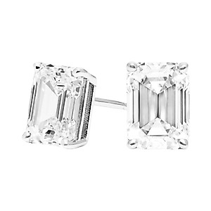 Emerald Cut Lab Grown Diamond Stud Earrings for Women | IGI Certified | 0.50 to 2.00 CTTW | E-F Color, VS1-VS2 Clarity | 14K White or Yellow Gold | Push Back Post (0.70ct., White Gold)
