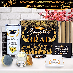 Wenyueyan Graduation Gifts: 20oz Tumbler, Jewelry Dish, Bracelet, Candle, Bookmark, Bath Bomb, Graduation Frames, Congrats Grad