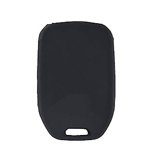 LemSa 2pcs Silicone 5 Buttons Smart Key Fob Cover Remote Keyless Entry Bag Compatible with GMC Acadia Terrain Yukon Chevrolet Suburban Tahoe, Black Blue