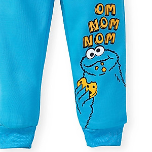 Sesame Street Elmo Cookie Monster Oscar The Grouch Toddler Boys Fleece 3 Pack Pants Blue/Gray/Red 2T