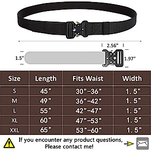 MOZETO Tactical Belts for Men Military Style Work Hiking Riggers Web Gun Belt with Heavy Duty Quick Release Metal Buckle