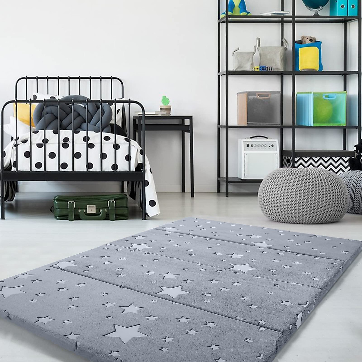 MeMoreCool Kids Floor Futon Mattress Large 6x4 FT, Thicken Foam Tatami Sleeping Pad for Playroom, Foldable Crawling Mat for Children’s Play Area