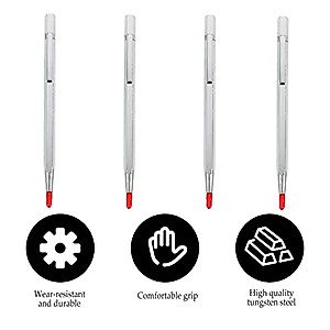 ULTNICE 4Pcs Tungsten Carbide Tip Scriber Etching Engraving Pen Carve Engraver Scriber Tools for Stainless Steel Ceramics and Glass