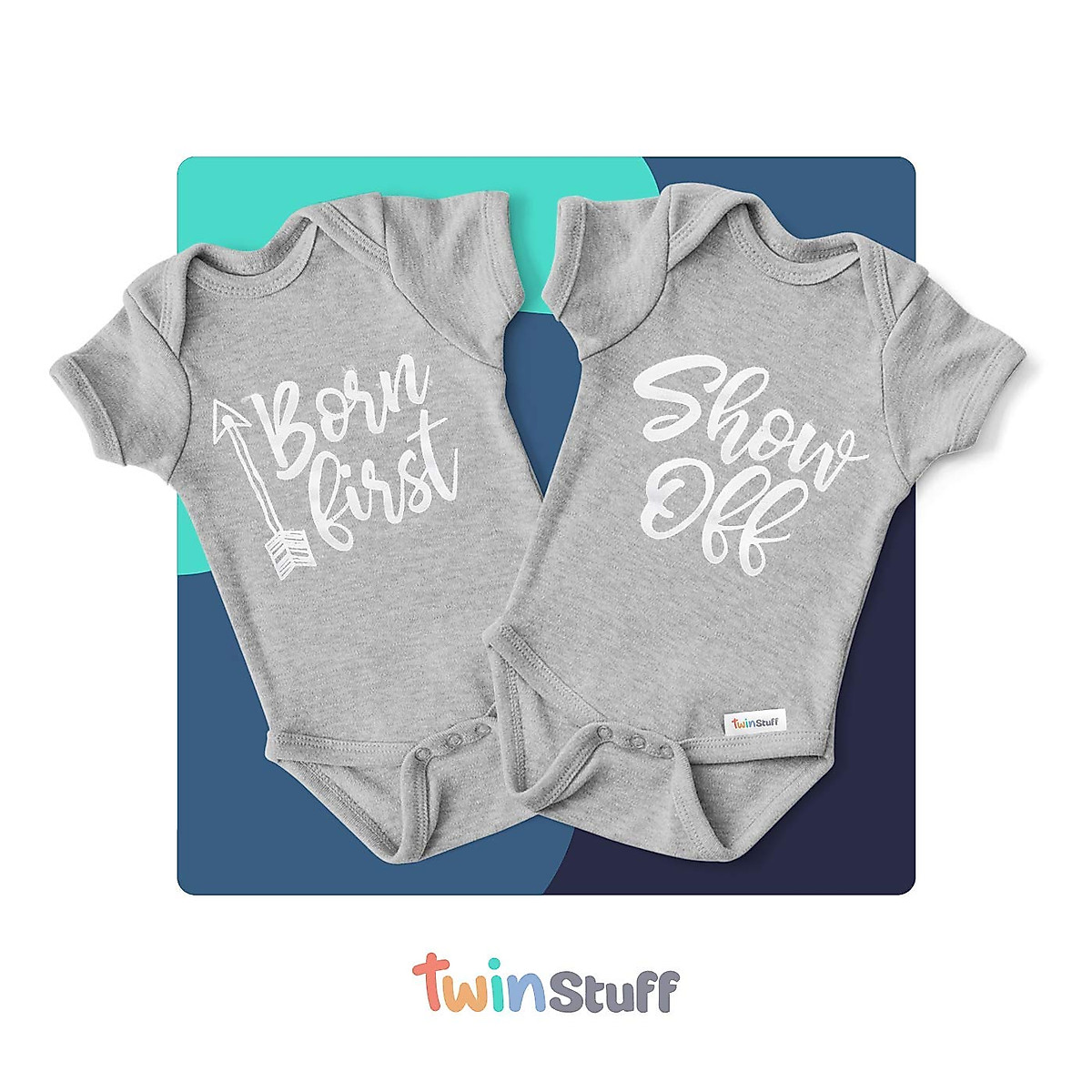 Twinstuff 100% Cotton Newborn Twin Rompers – Adorable Unisex Matching Outfits for Baby Boys & Girls – Soft, Breathable, and Comfortable – Machine Washable – Size 0-3 Months