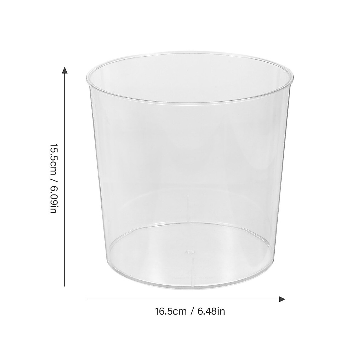 NUOBESTY Clear Desk Trash Can Small Plastic Round Wastebasket Mini Lidless Waste Paper Basket Trash Bin Garbage Container Bin for Home Apartment Office Table