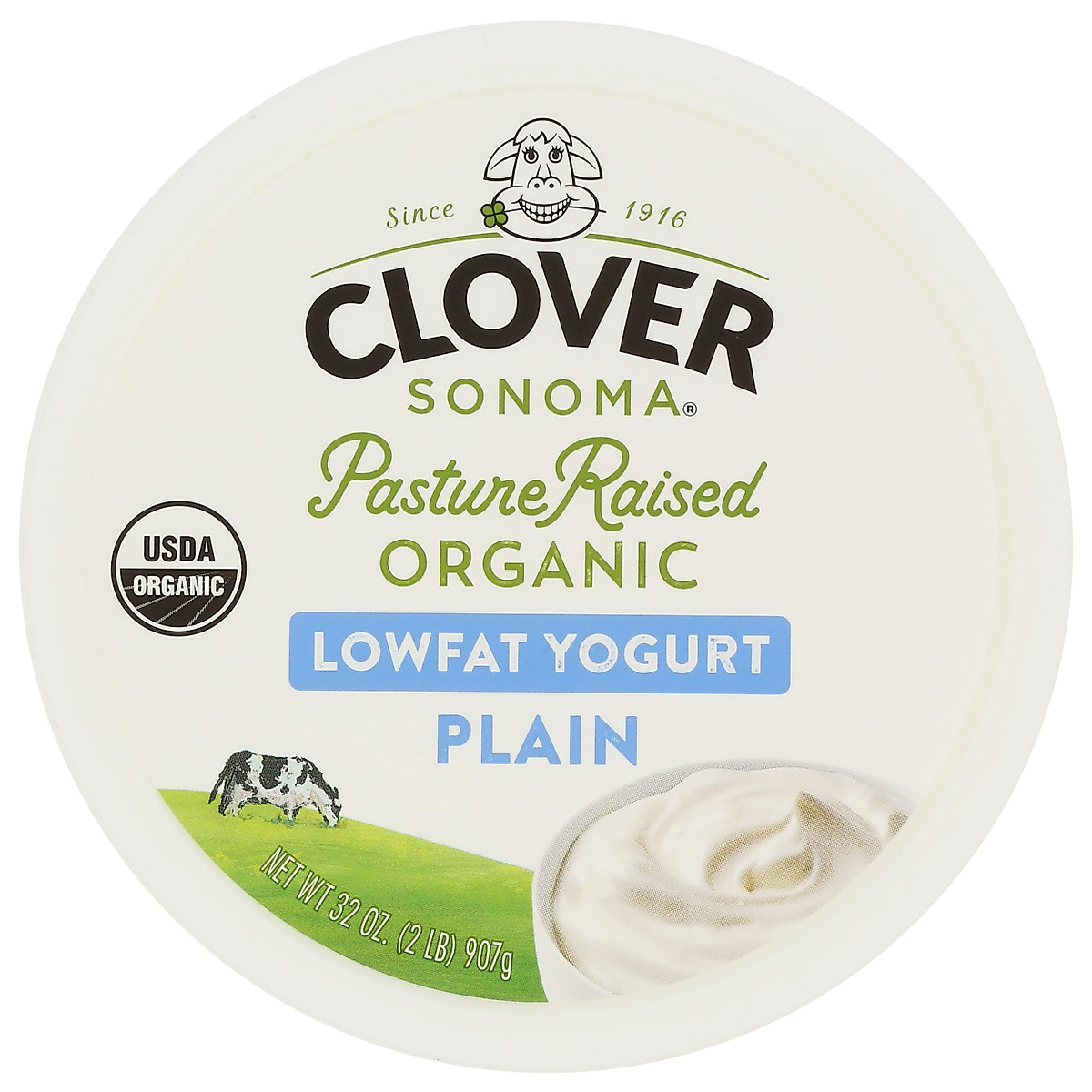 CLOVER SONOMA Organic Plain Low Fat Yogurt, 32 OZ