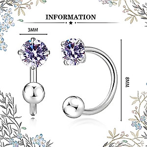 VDKIDKT Natural Birthstone Earrings for Women Teen Girls Small Huggie Half Hoop Earrings Tiny Cartilage Hypoallergenic Stud Screw Earrings (Silver, 5.May-Emerald)