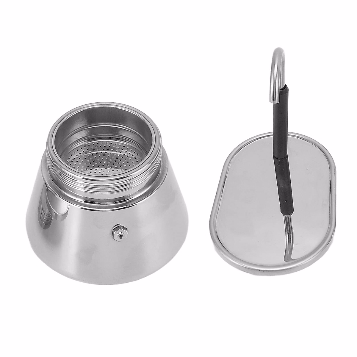 Moka Pot - Stovetop Espresso Maker, Italian Coffee Maker Stainless Steel Moka Coffee Pot with 500ml Large Capacity, Easy to Operate & Compact, Silver