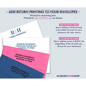 Personalized Two Letter Stationary Monogram Stationary Set FLAT NOTE CARDS, Personalized Monogram Stationery Set, Your Choice of Colors and Quantity