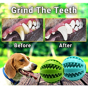 Dog Ball Chew Puppy (2 Pack), for Aggressive Chewers, Interactive Puppy Dog Toy, Puzzle Teething Toy, Essential Brain Stimulating, Dog Treat Ball Small Breed