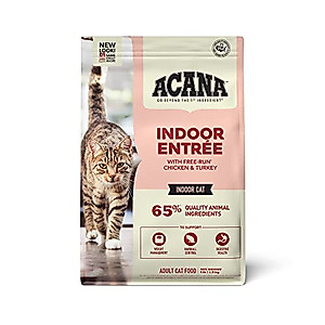 Acana Dry Cat Food for Indoor Cats, Indoor Entrée, Chicken, Turkey, Whole Herring, and Rabbit, 4lb