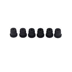 Metallor Guitar String Mounting Ferrules Through Body Mounts String Caps for Tele Telecaster Style Electric Guitar Parts Replacement Set of 6Pcs. (Black)