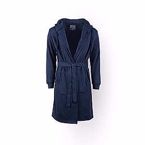 DudeRobe Men's Hooded Robe | As Seen on Shark Tank! - S/M, Navy Blue, Ultimate Comfort and Style for Men's Loungewear