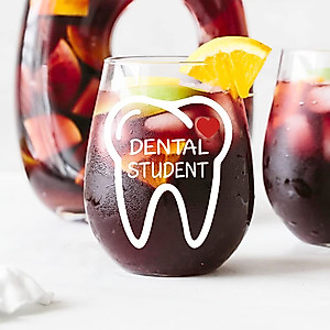 AGMDESIGN Funny Two Sided Good Day Bad Day Don't Even Ask Dental Student Wine Glass with Gift Box, Gift for Doctor, Assistant, Physician, Dental Assistant, Students, Graduation Gifts for Men Women