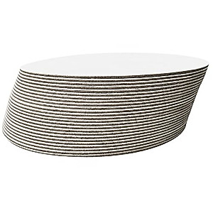 CHERRY 25-Pack 10 inch Sturdy Round Cake Boards, White Cardboard Cake Circles plate Scalloped Base,Pack of 25