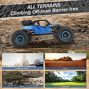 2 in 1 Remote Control Car, 1:14 Scale Remote Control Car, 4WD Dual Motors LED Headlight Rock Crawler, All Terrains Electric Toy Off Road RC Monster Vehicle Truck for Boys Kids and Adults (black)