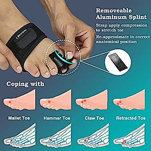 Boydri Toe Rigid Splint Stabilizers, Toe Straightener & Corrector Brace for Fixation Broken Toe, Stress Fracture, Claw Toe and Mallet Toe, Toe Separator - Adjustable Toe Support (S/M)