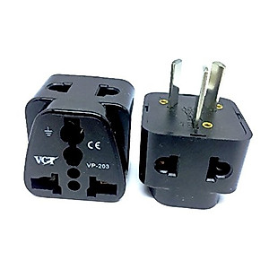 VP-203B USA to Australia/New Zealand/China 2-Outlet Plug Adapter Enables Use of Multiple Products with One Plug Adapter